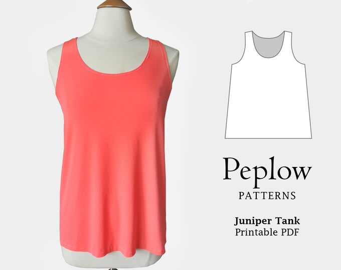 Tank Top Sewing Pattern, Printable PDF, 1 Yard, Women's Tank Top, Easy ...