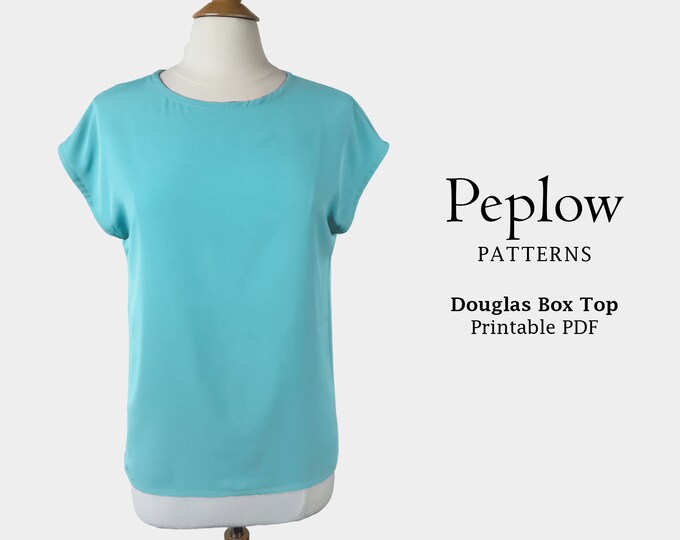 Box Top Sewing Pattern, Printable PDF, Sleeveless Women's Shirt, Summer ...