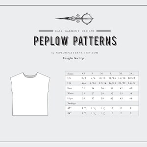 Box Top Sewing Pattern Printable PDF Sleeveless Women's - Etsy