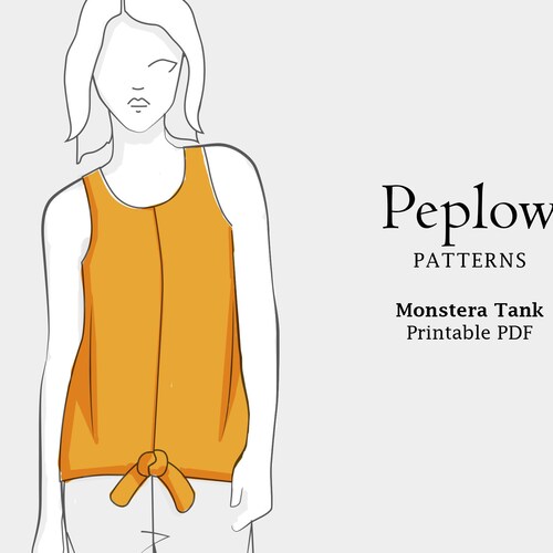Front Tie Shirt Sewing Pattern Printable PDF 1 Yard Easy - Etsy