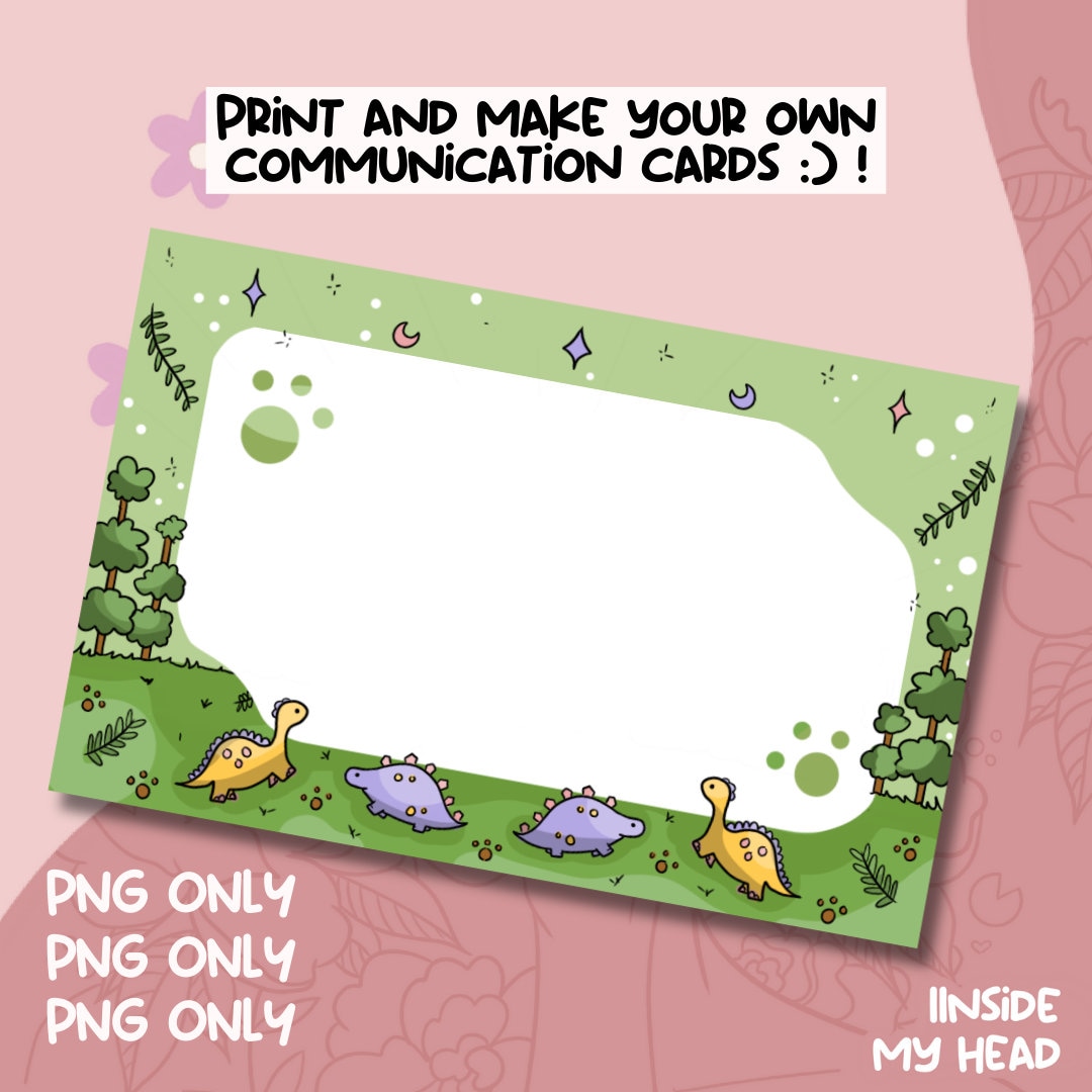 Dinosaur Communication Cards Template - Etsy