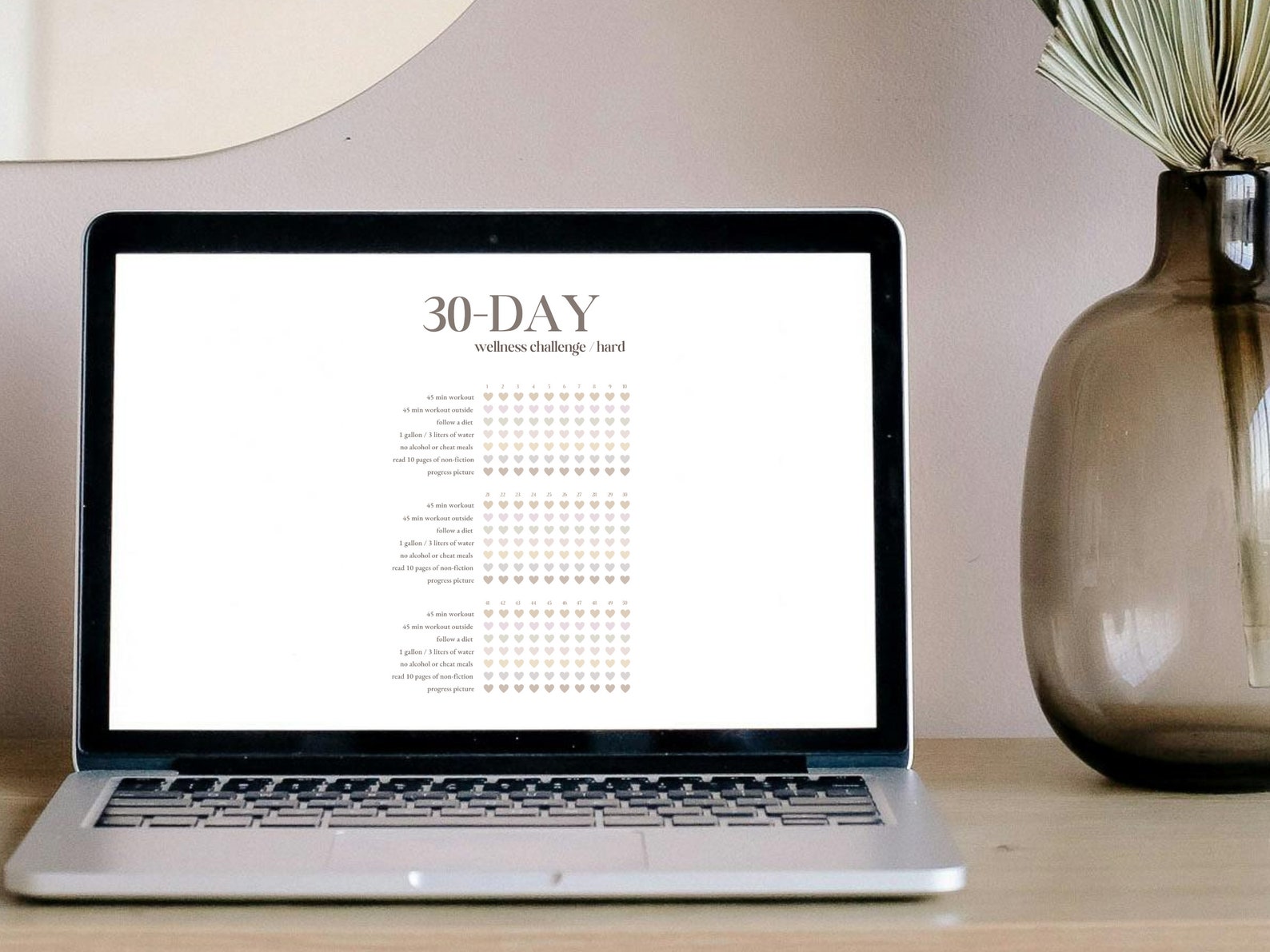 30 Day Challenge Tracker | Editable Template Canva | Fitness Printable ...