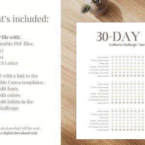 30 Day Challenge Tracker | Editable Template Canva | Fitness Printable ...