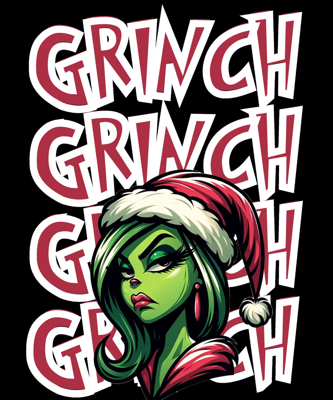 Grinch Face Preppy PNG Grinch Preppy Christmas Grinch Png Preppy Grinch ...