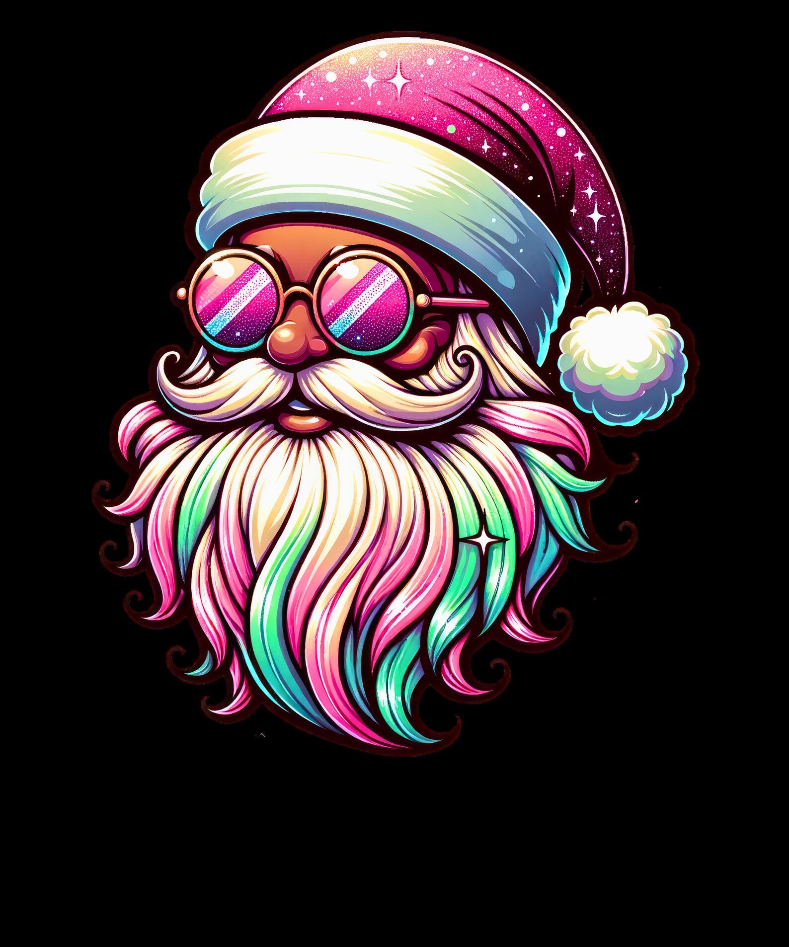 Santa With Sunglasses PNG Christmas PNG Cute Christmas Shirt Digital ...