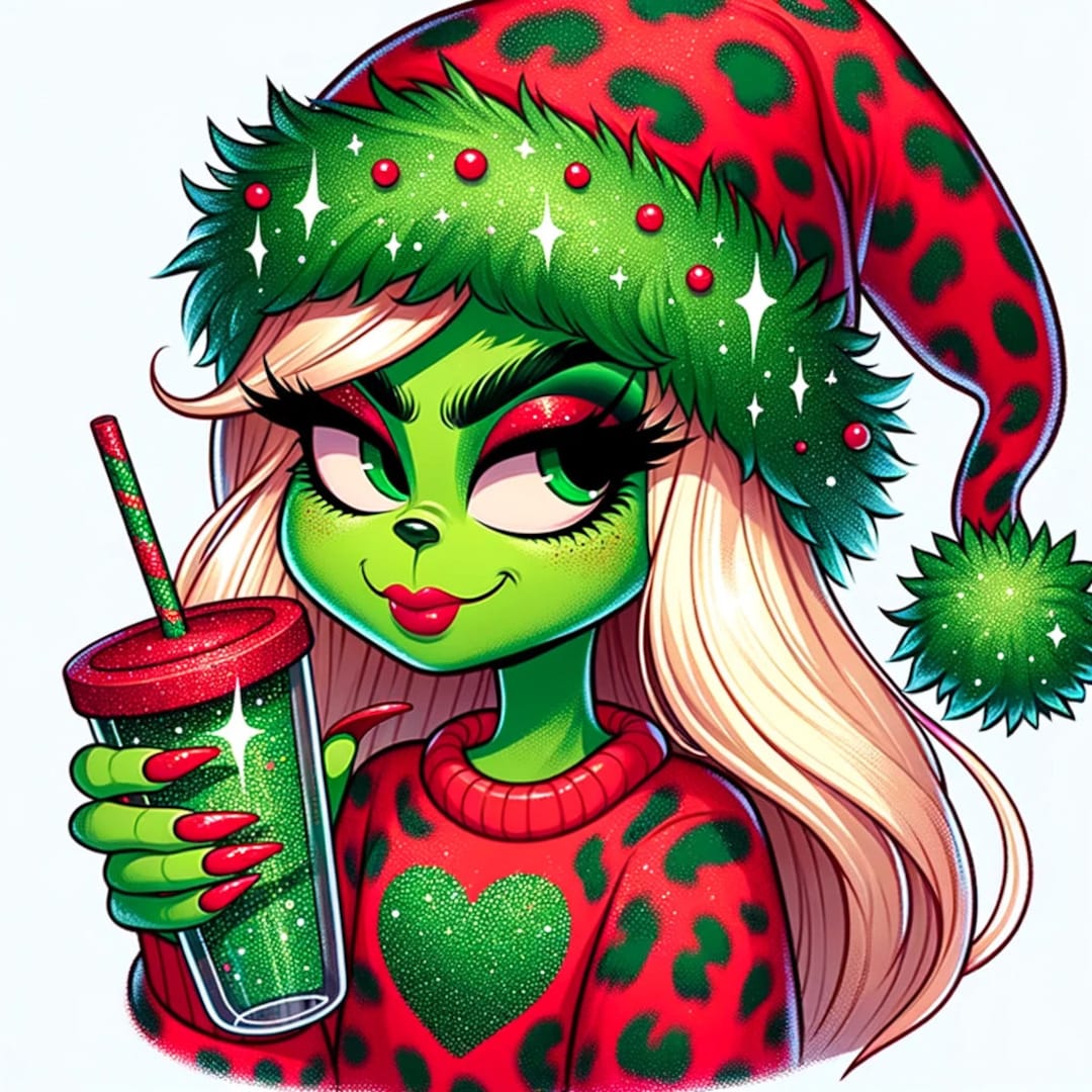 Super Cute Christmas Bougie Grinch Christmas Girl Grinch Blonde Wearing ...