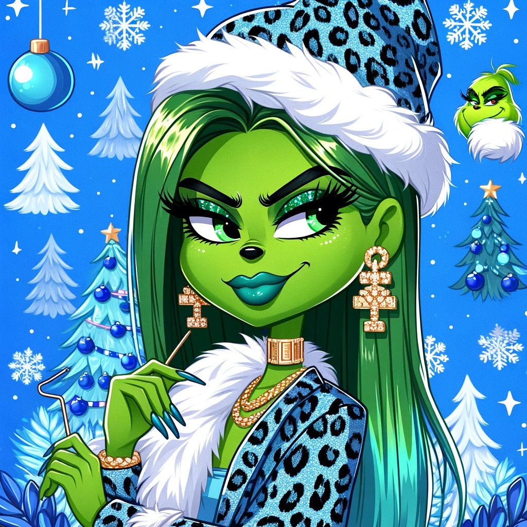 Super Cute Christmas Bougie Grinch Christmas Girl Grinch Platinum ...