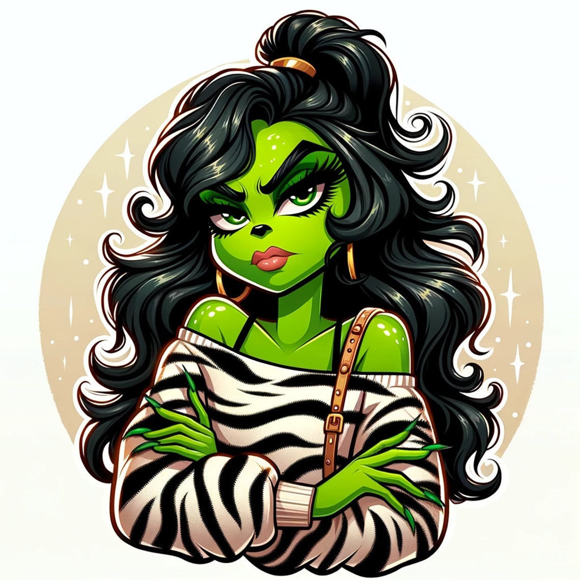 Super Cute Bougie Green Girl Baddie Zebra Cold Shoulder Sweater - Etsy