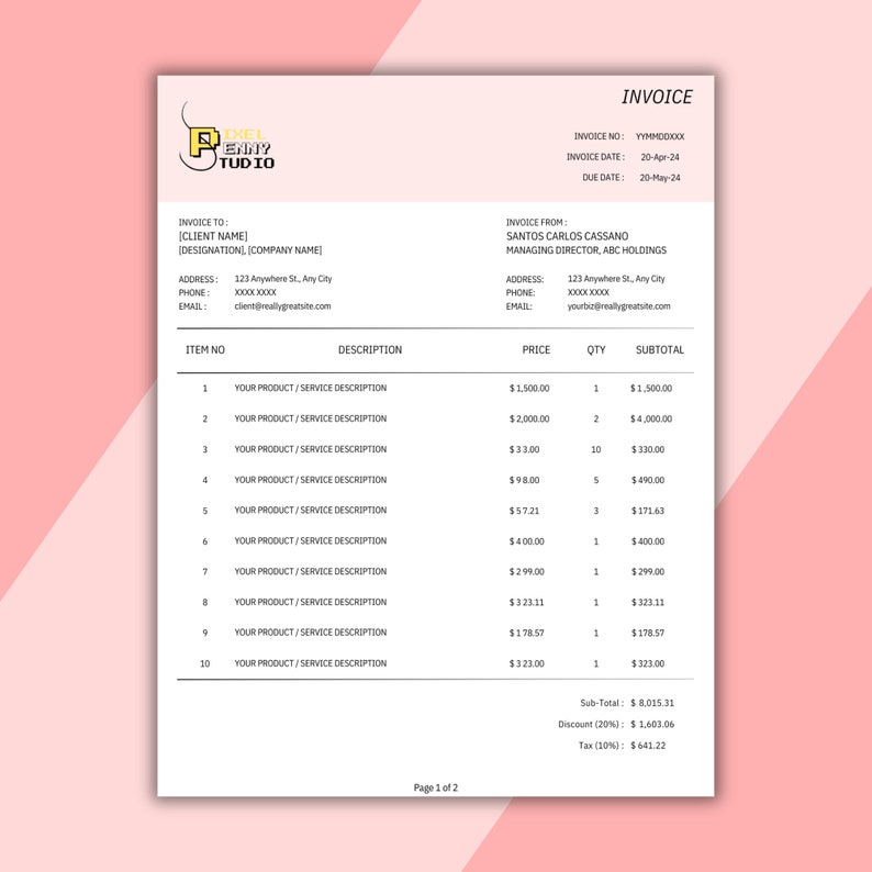 Professional Quotation Template, Easy-to-edit Business Finance Tool ...