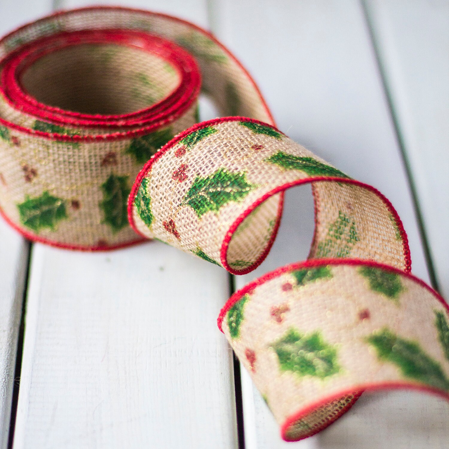 Natural Hessian Holly Ribbon 63mm 2m - Etsy Hong Kong