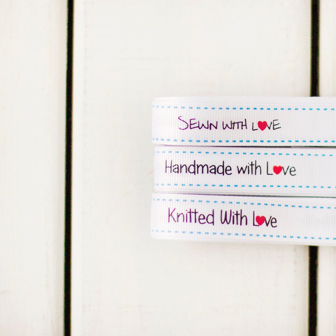 Made With Love Ribbons White 2.5m - 15mm Wide - Etsy UK