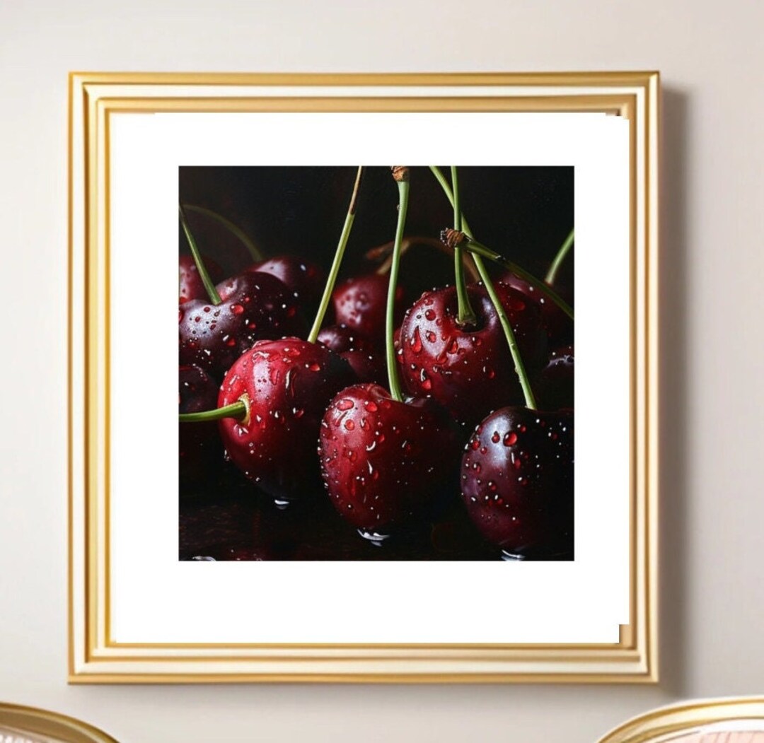 Digital SET OF 3 Prints of Fresh Cherries, Looks Like You Just Picked ...