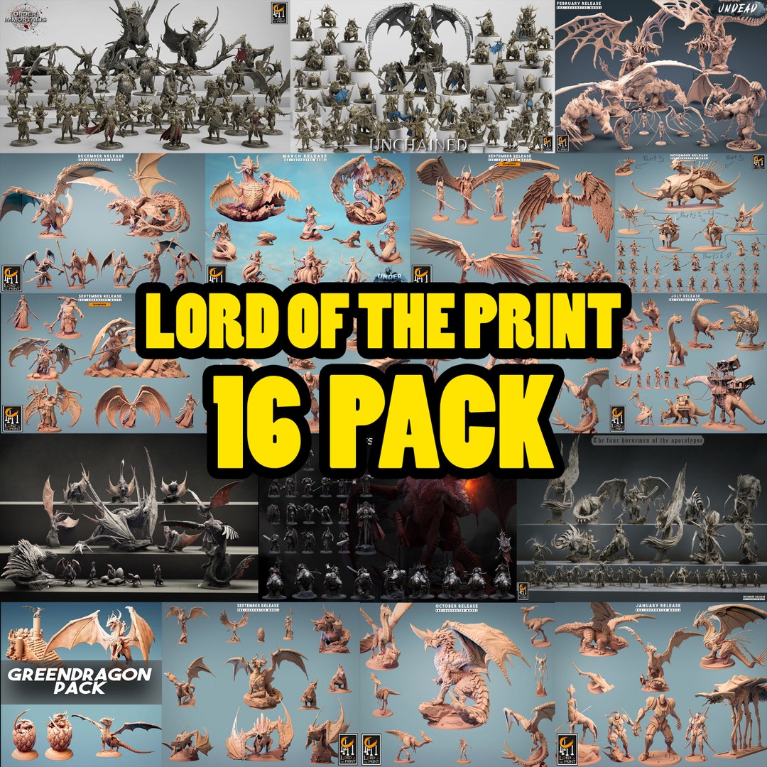 Tabletop STL Pack 5, Miniature STL Pack, Dnd Miniatures, Board Games ...