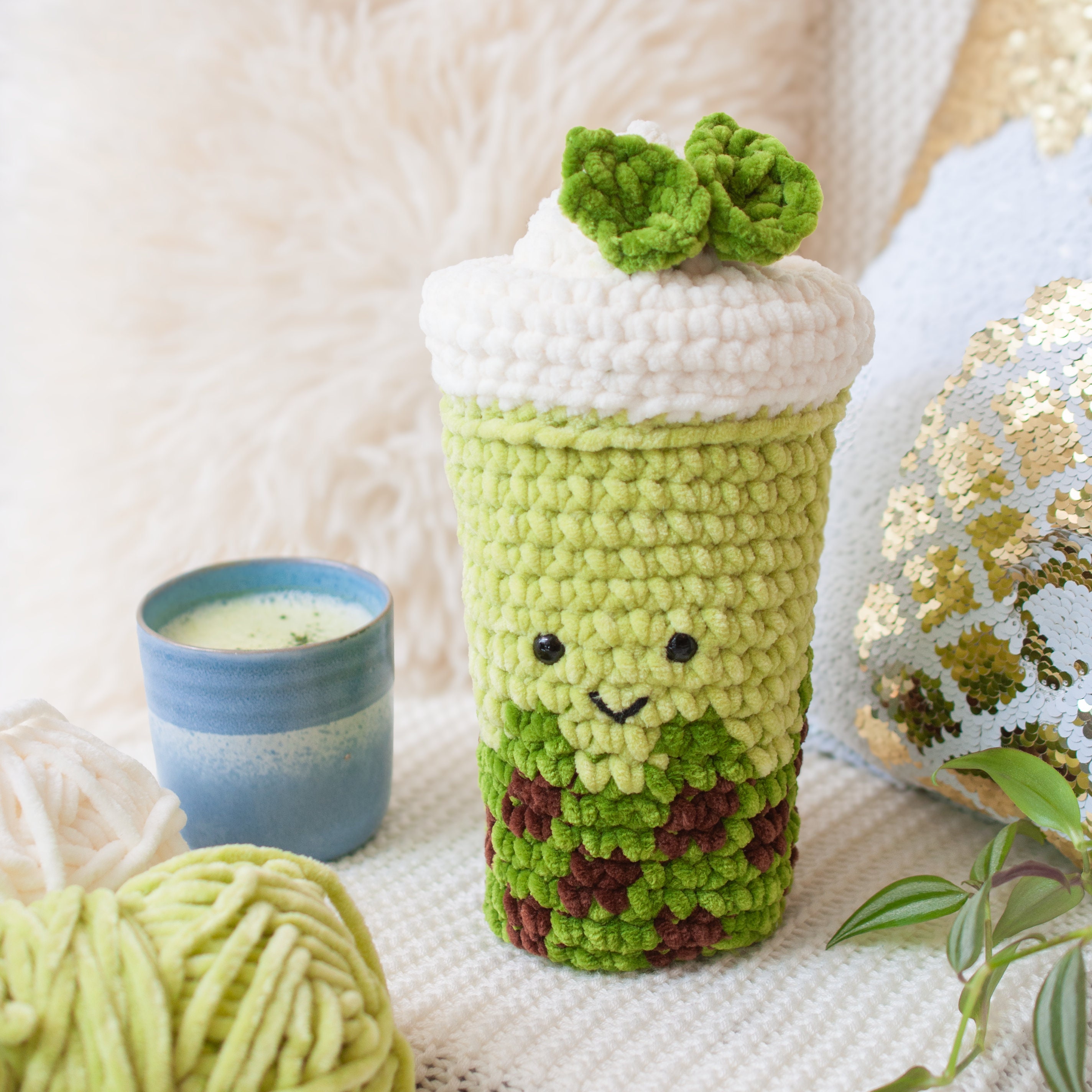CROCHET PATTERN - Matcha Bubble Tea - Amigurumi Cute Plushie Toy Boba ...