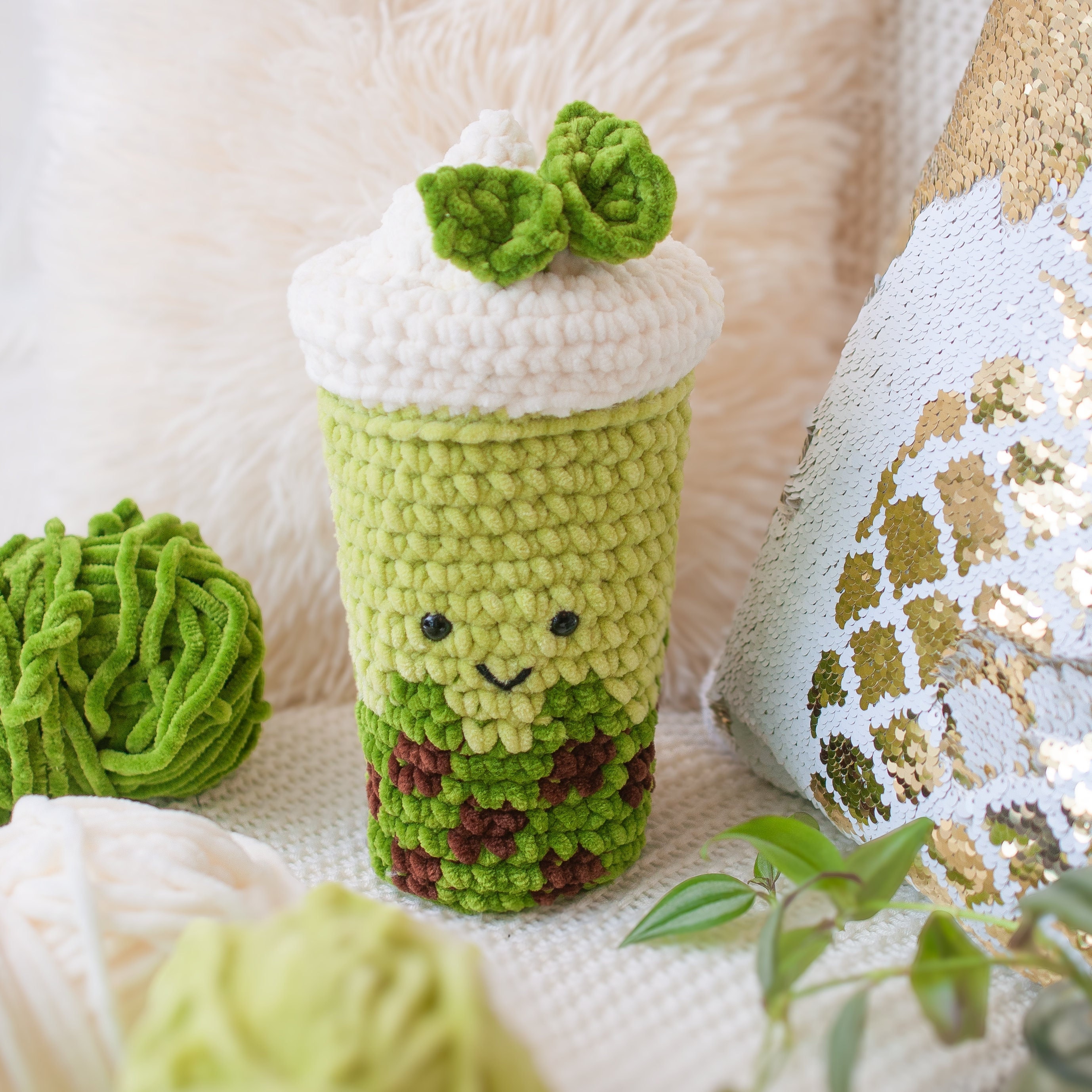 CROCHET PATTERN - Matcha Bubble Tea - Amigurumi Cute Plushie Toy Boba ...