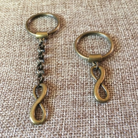 Bronze Infinity Keychain Key Ring or Zipper Pull Eight | Etsy