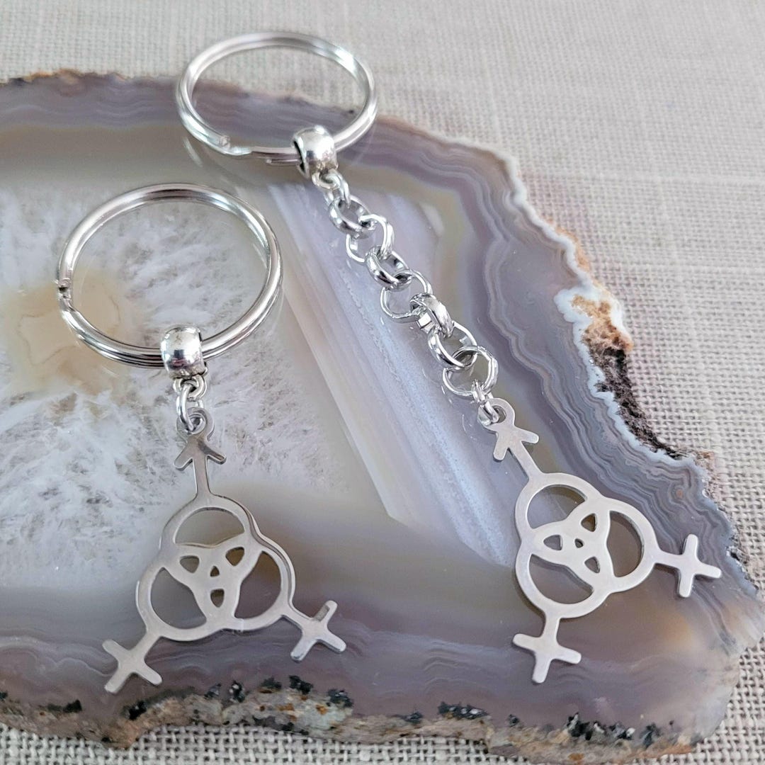 Bisexual Symbol Keychain, Bi Bisexuality Bag or Purse Charm, Zipper ...