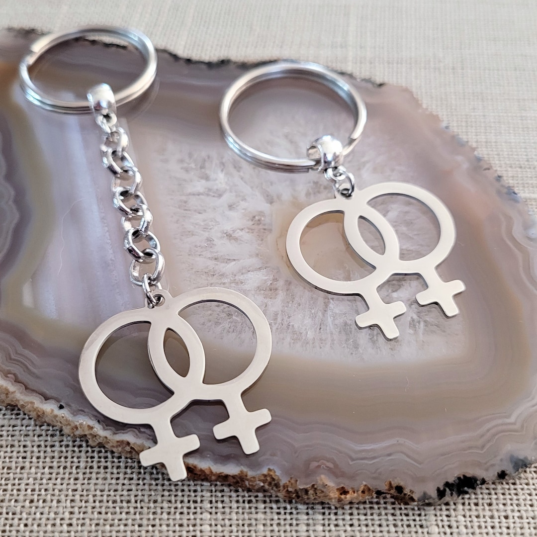 Lesbian Symbol Keychain, Backpack or Purse Charm, Zipper Pull, Sapphic ...