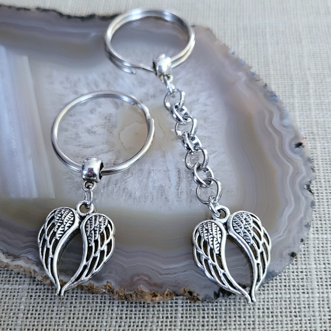 Angel Wings Keychain, Backpack or Purse Charm, Zipper Pull, Memorial ...