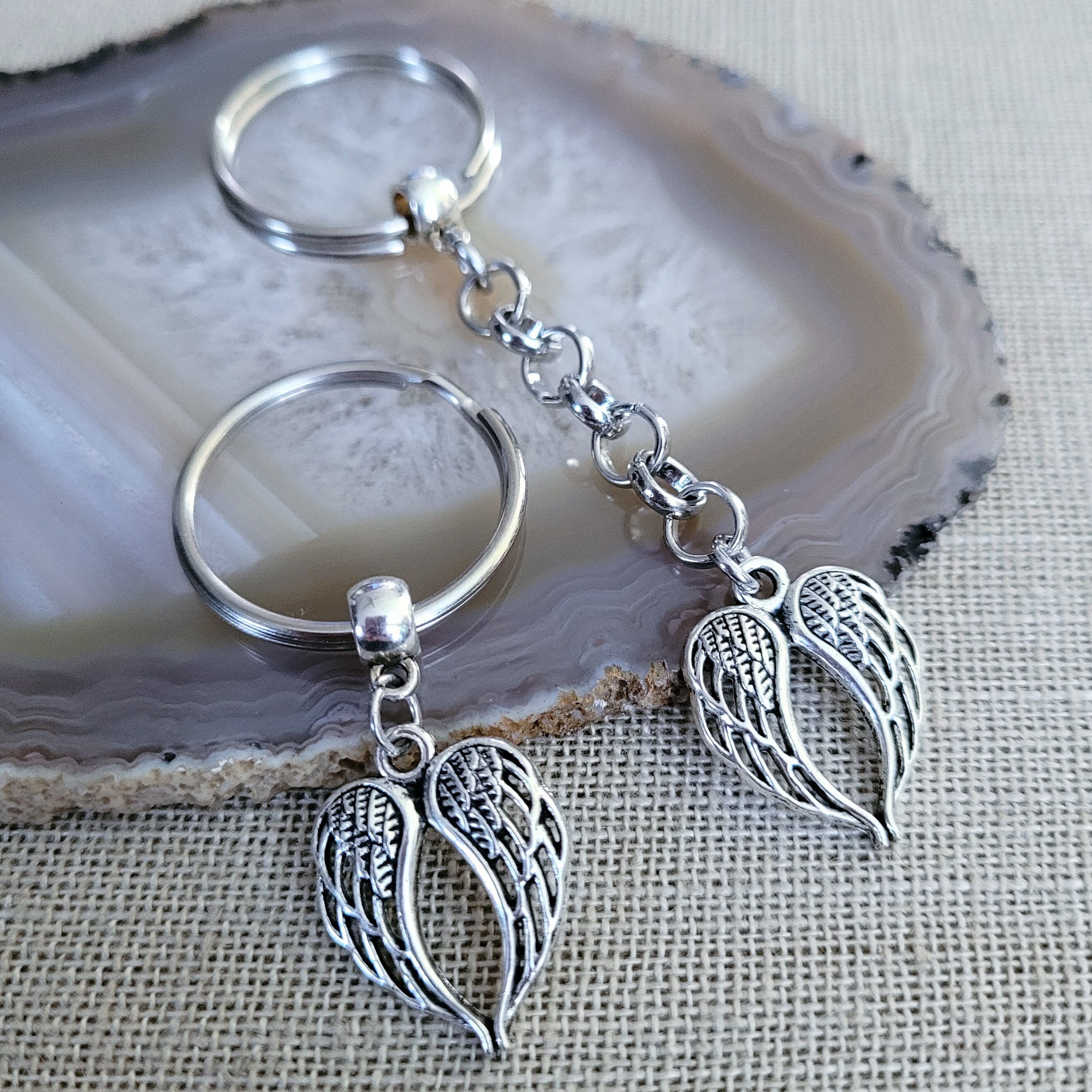 Angel Wings Keychain, Backpack or Purse Charm, Zipper Pull, Memorial ...