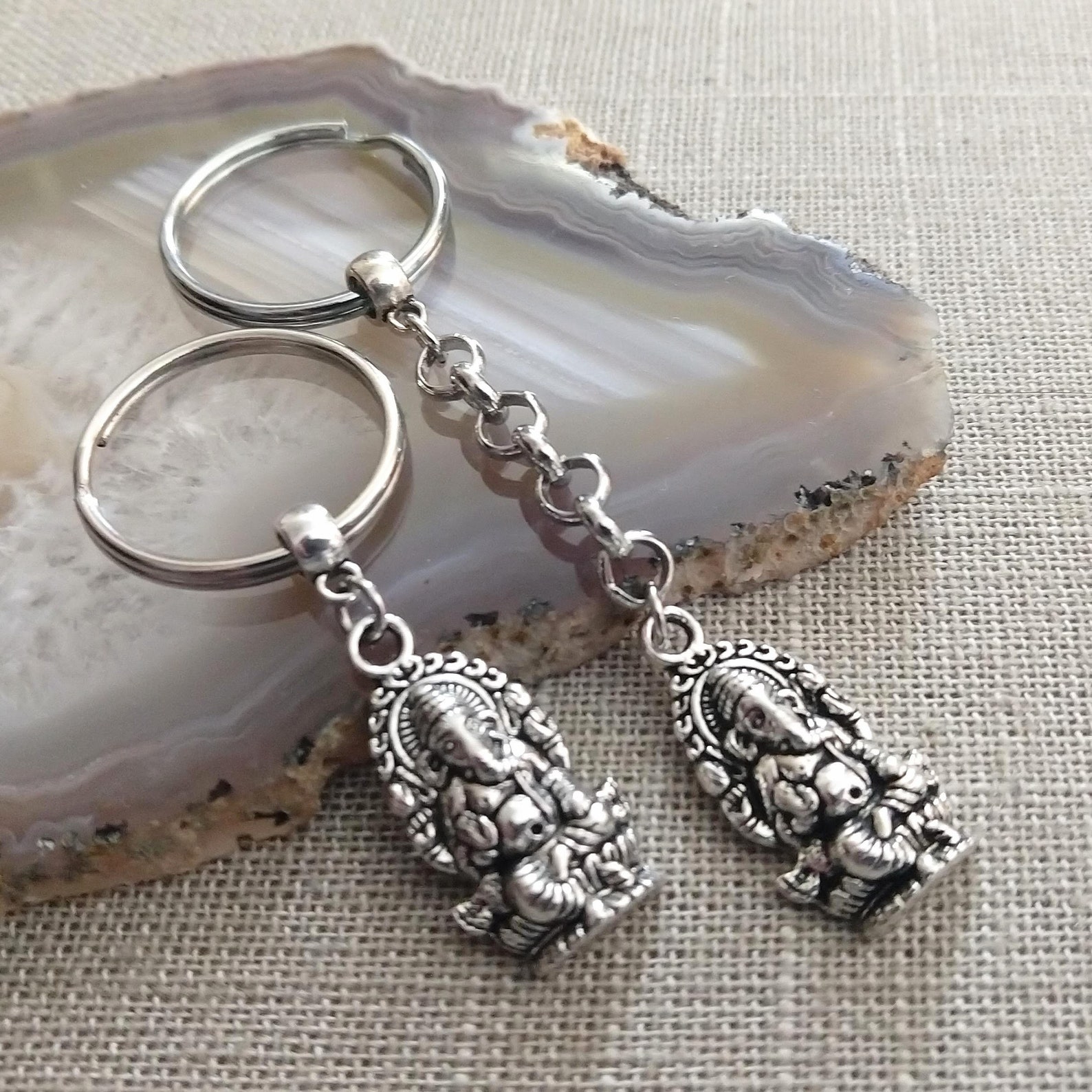 Ganesh Keychain, Hindu Elephant Keyring, Backpack or Purse Charm ...