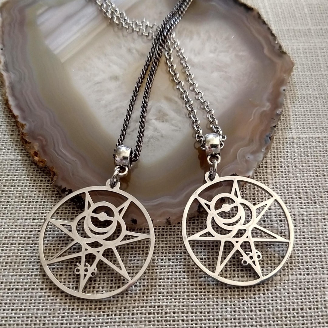 666 Sigil Necklace: Mark of the Beast, Occult Jewelry, Aleister Crowley ...