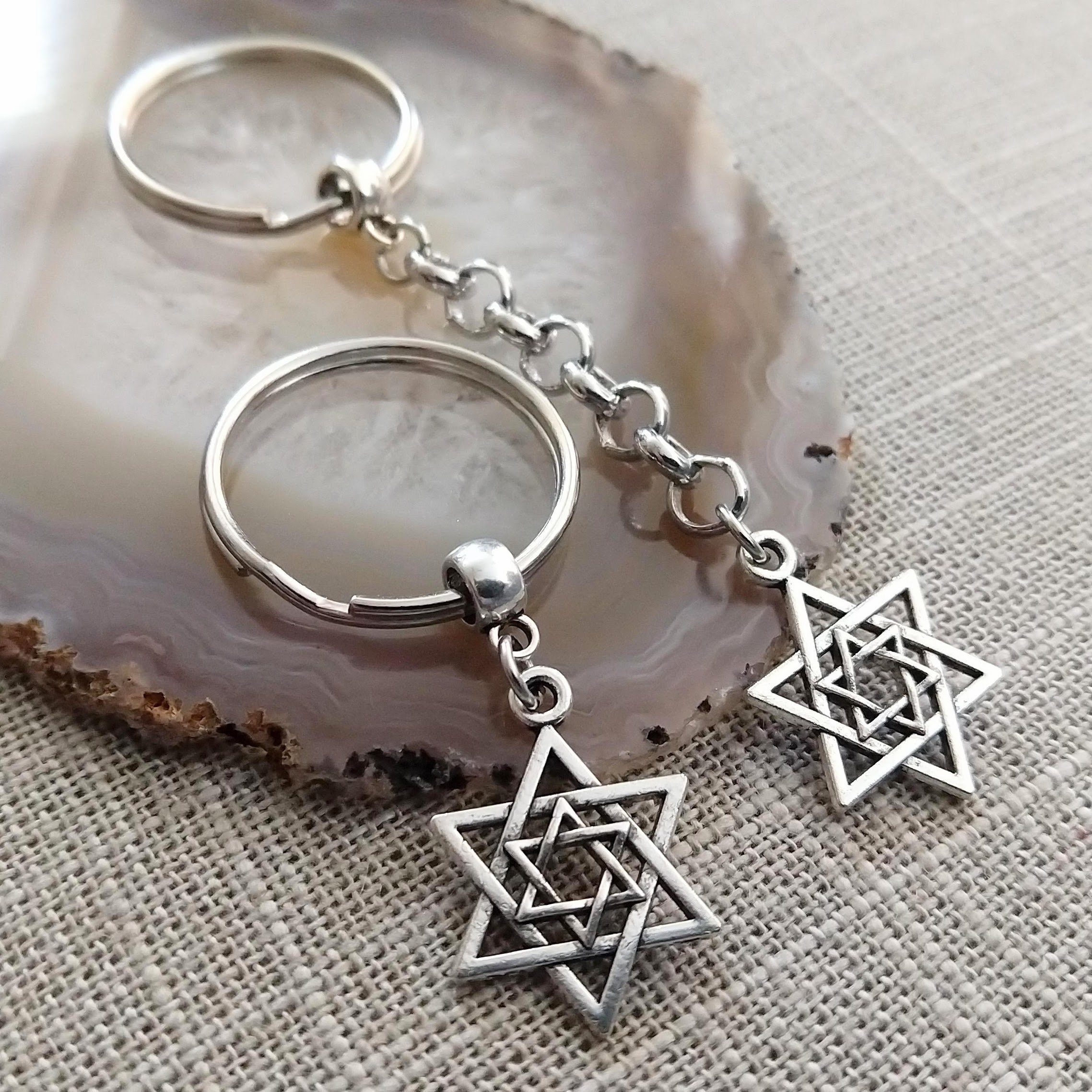 Star of David Keychain Jewish Backpack or Purse Charms | Etsy