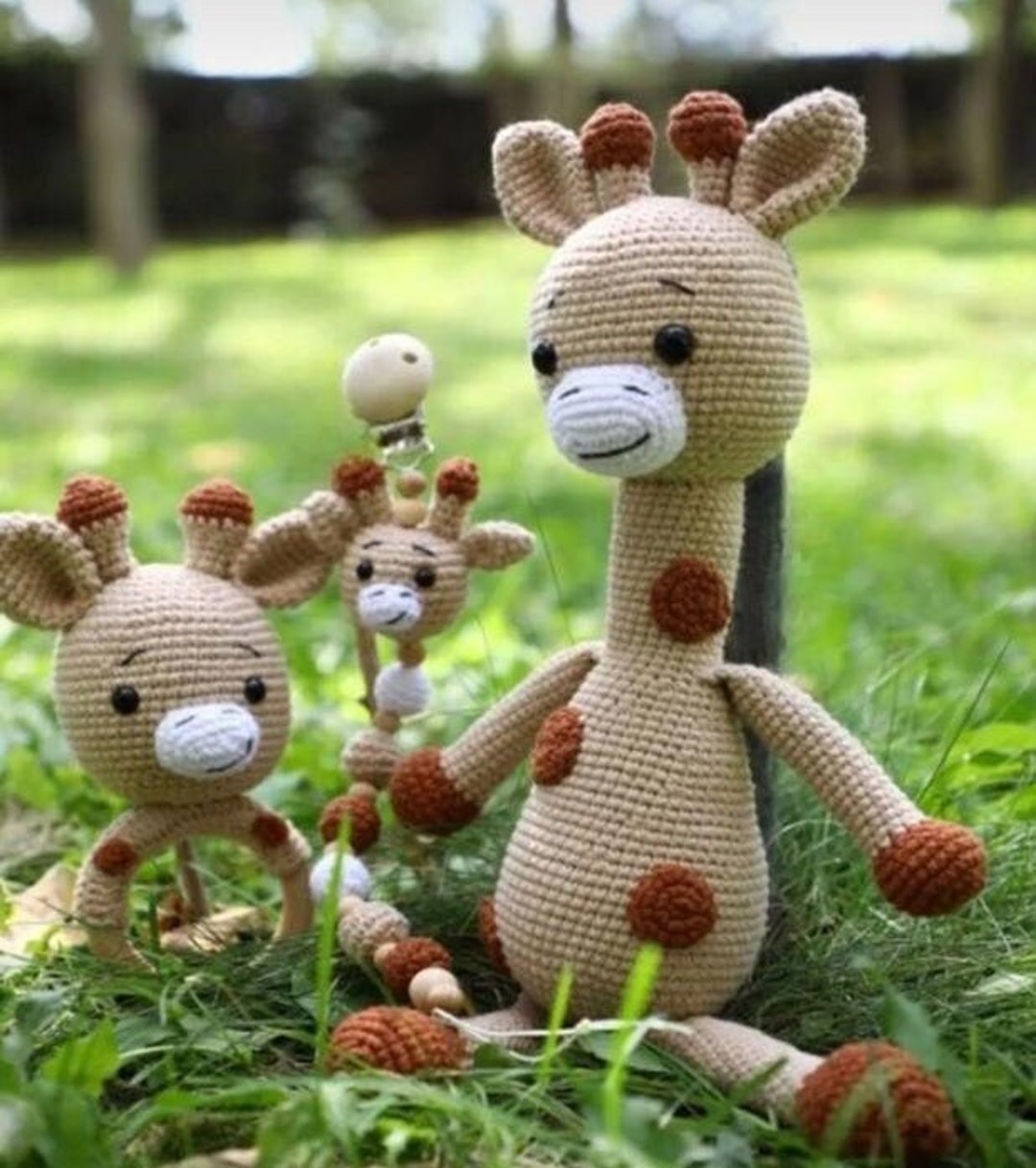 Amigurumi Gift Pacifier Clip, Rattle, and Sleeping Companion Set ...