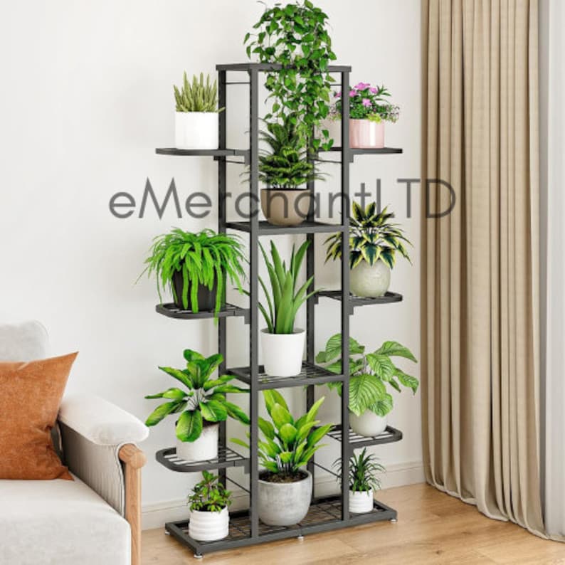 5 Tier 9 Potted Metal Plant Display Indoor Plant Stand Flower Pot Stand ...