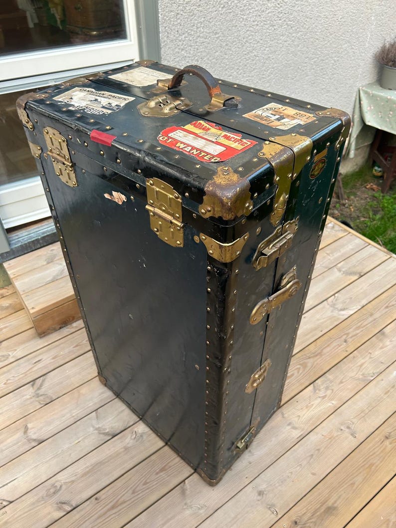 Amazing Antique Steamer Trunk Wardrobe - Etsy UK