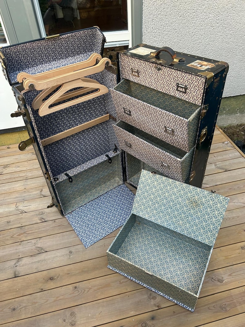 Amazing Antique Steamer Trunk Wardrobe - Etsy UK