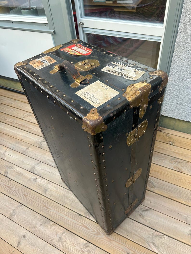 Amazing Antique Steamer Trunk Wardrobe - Etsy UK