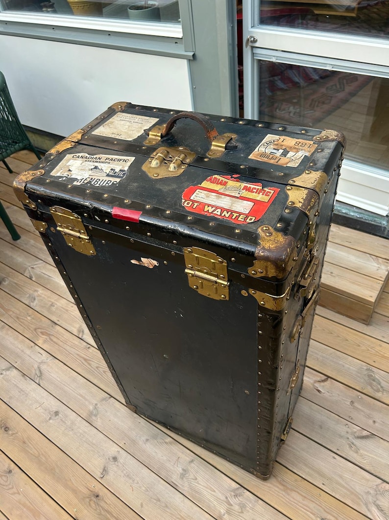 Amazing Antique Steamer Trunk Wardrobe - Etsy UK