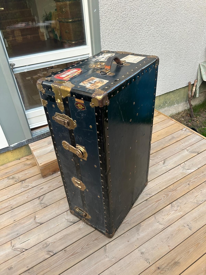 Amazing Antique Steamer Trunk Wardrobe - Etsy UK