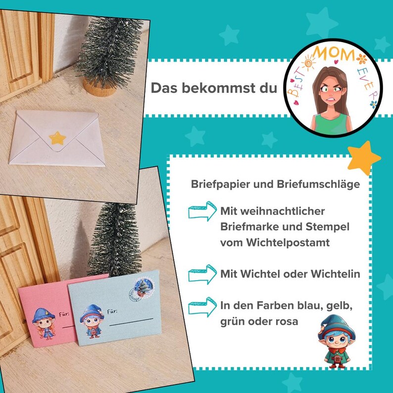Printable Secret Santa Mail Set | Stationery & Envelopes for Christmas ...
