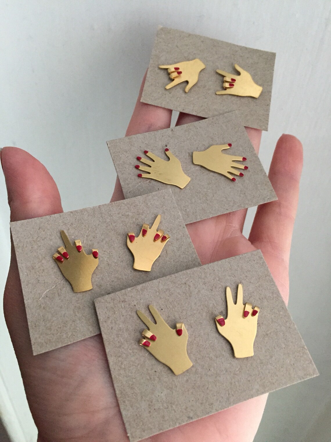 Hand Sign Language Stud Earrings - Etsy