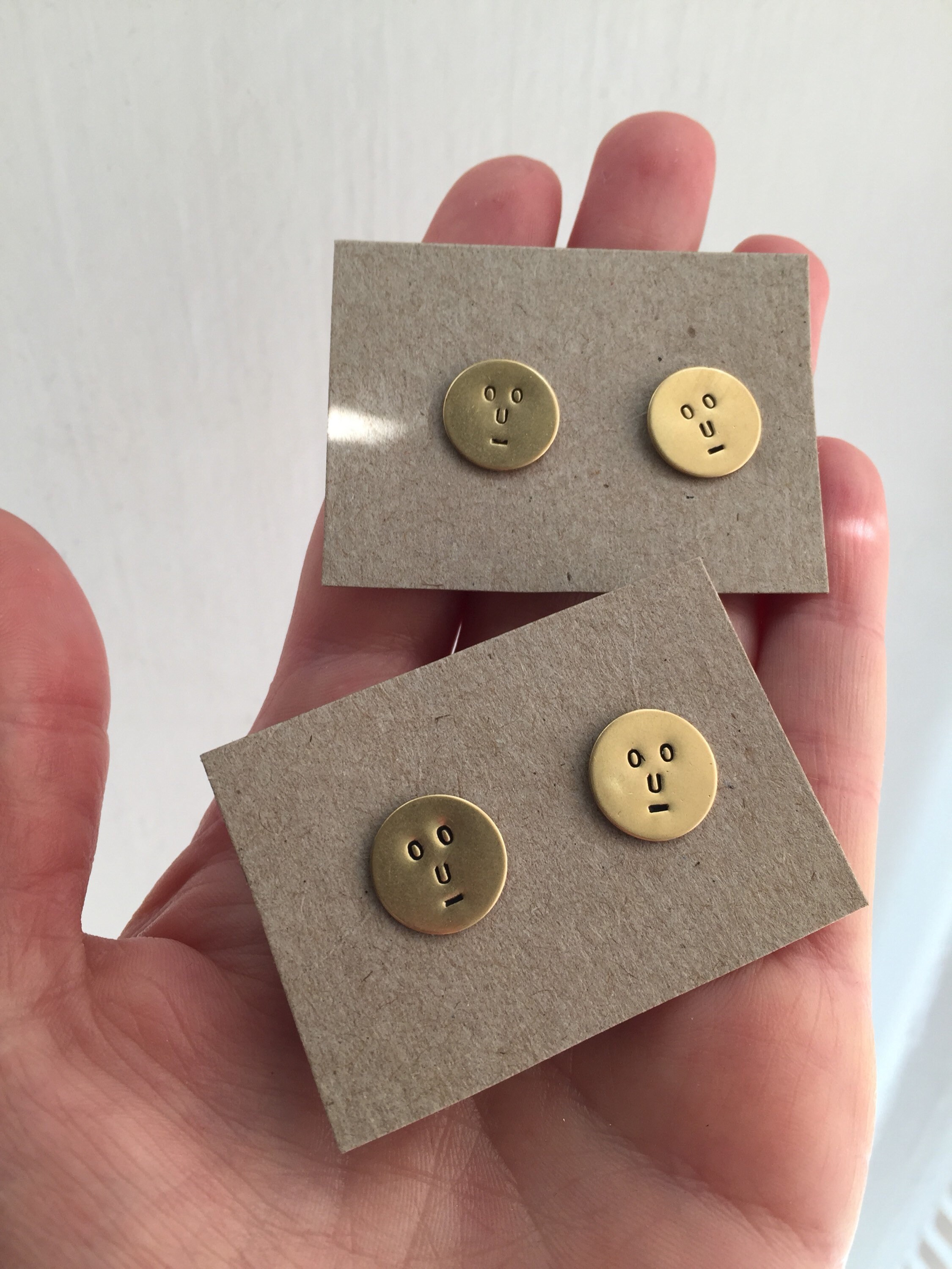 Resting Bish Face Stud Earrings - Etsy