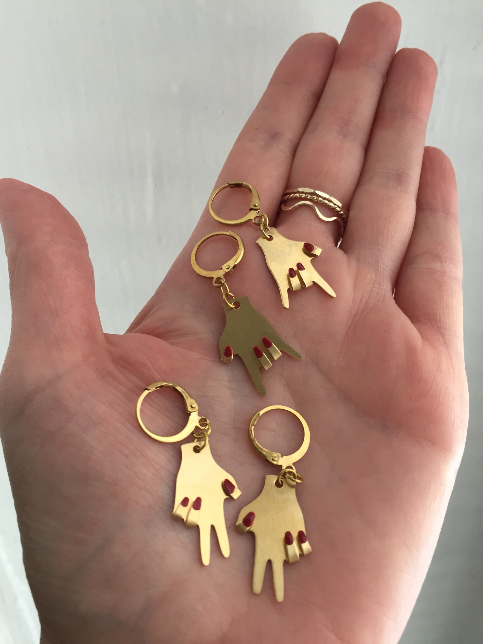 Hand Sign Language I Love You Peace Dangle Style Earrings - Etsy