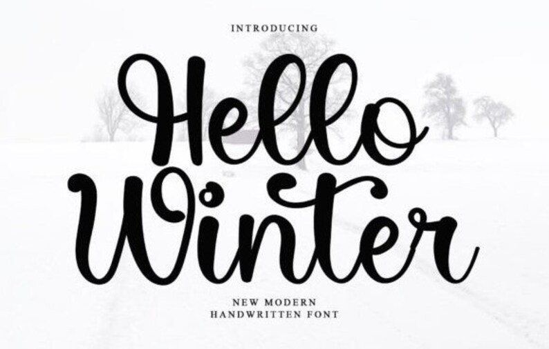 Hello Winter Font, Handwritten Font, Swash Font, Calligraphy Font ...