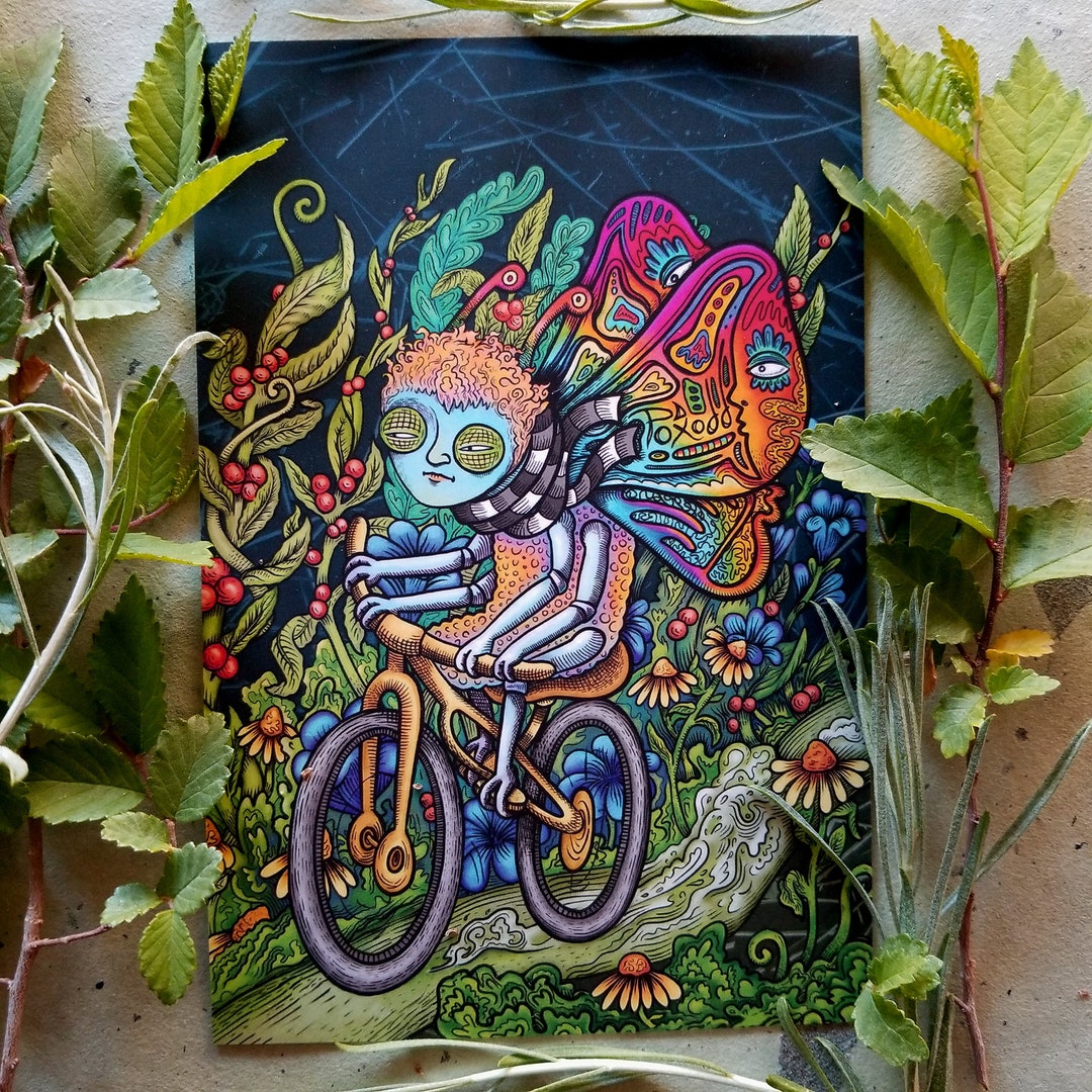 Nature Post Card - Butterfly's Bike Ride - Design by Poxodd - Small ...