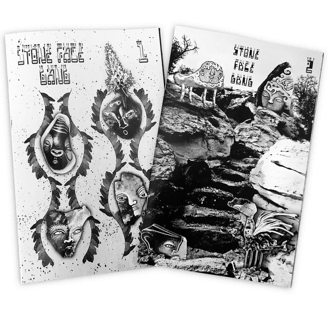 Art Zines Set Stone Face Gang 1 and 2. Photo Collage, Black and White ...