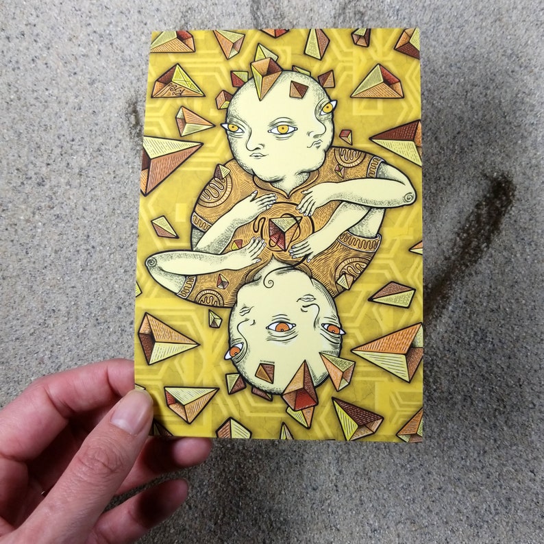 Pyramids Post Card - Pen and Ink Style Artwork - Standard Size 6" X 4 ...