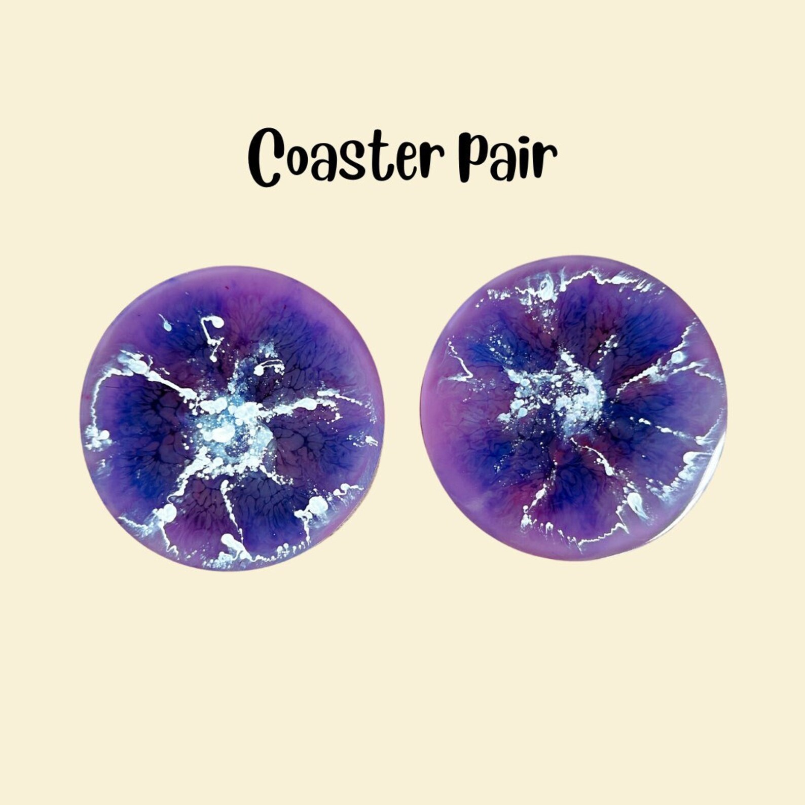 Midnight Sky Handmade Resin Coaster Pair, Jewellery Plate, Trinket ...