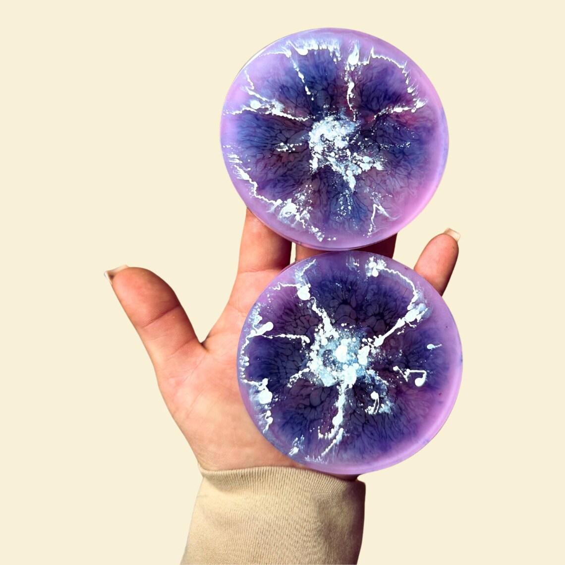 Midnight Sky Handmade Resin Coaster Pair, Jewellery Plate, Trinket ...