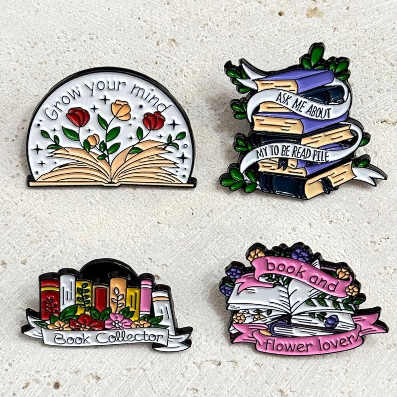 Book Enamel Pin - Etsy