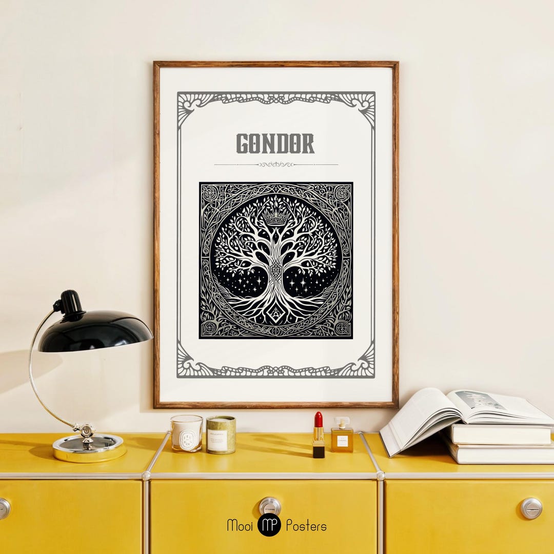 LOTR Gondor | White Tree Crest: Digital Wall Art & Book Nook Decor for ...