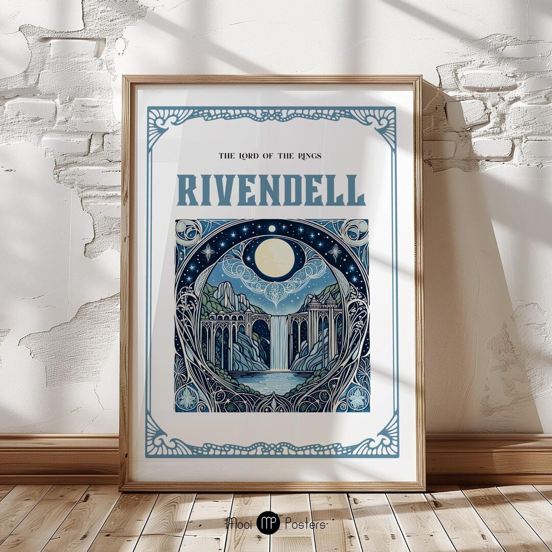 Middle Earth Rivendell Crest Wall Art Elven Realm LOTR Printable ...