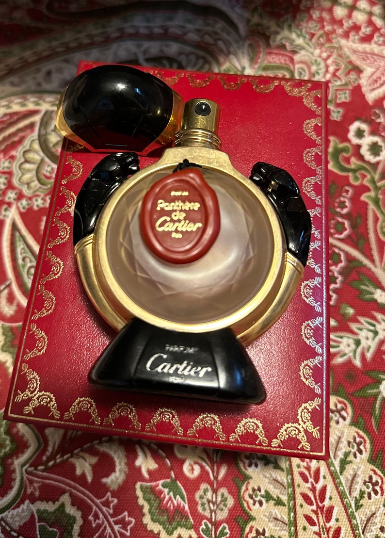 Vintage Cartier Panthere Parfum Bottle With Hang Tag Atomizer Frosted ...