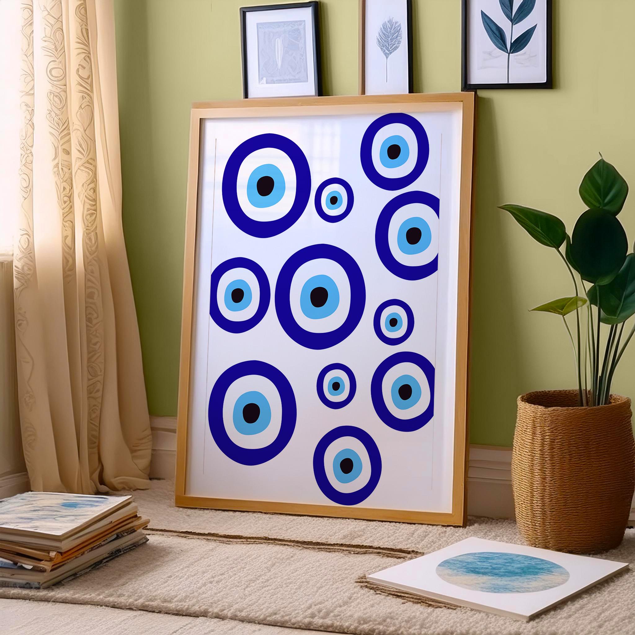 Evil Eye Set of 3 Prints,aura Nazar Print, Blue Evil Eye, Aura ...