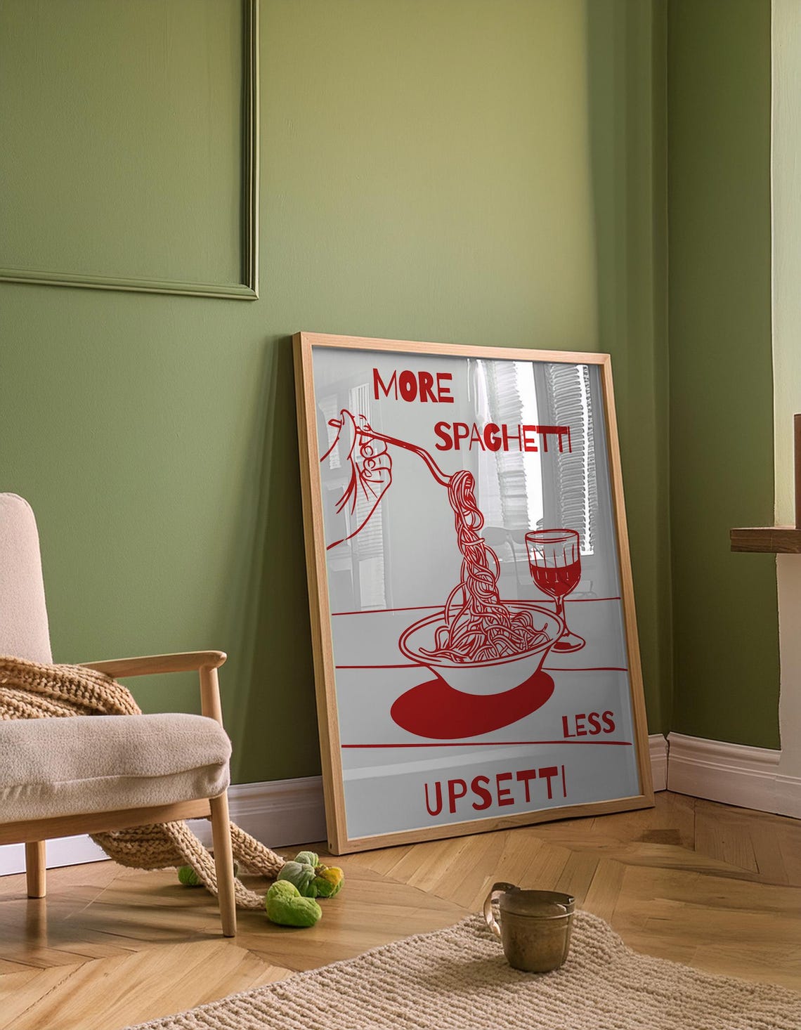 Retro Spaghetti Print, Pasta Lover Kitchen Art (digital Print) - Etsy